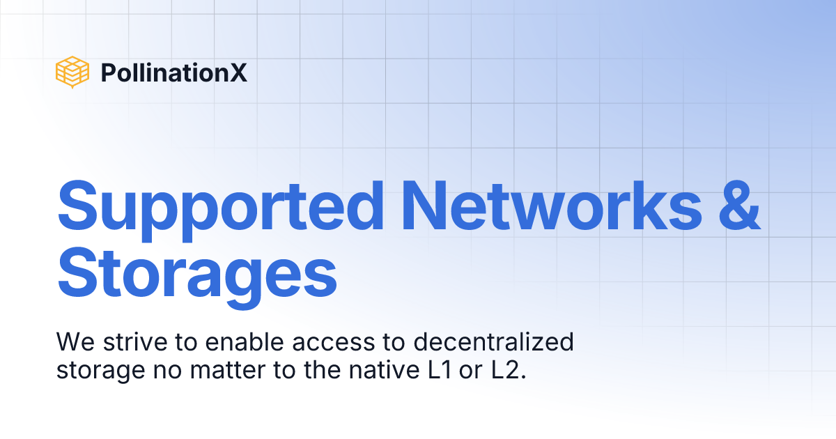 Supported Networks & Storages | PollinationX